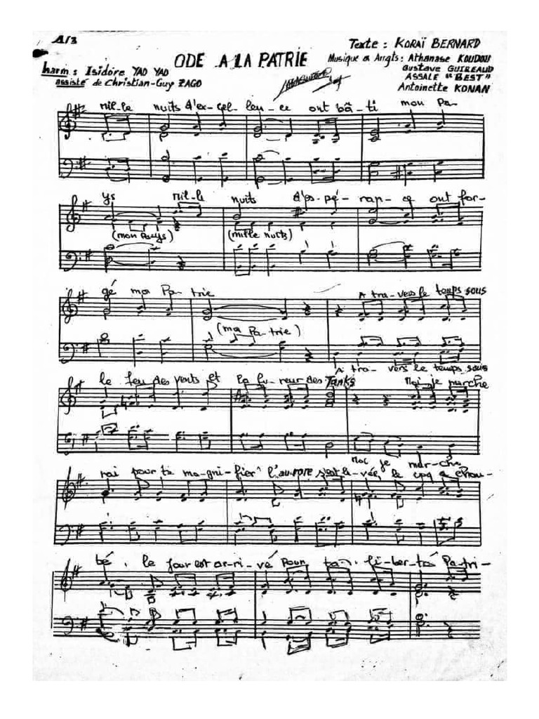 Ode A La Patrie - 1 | PDF