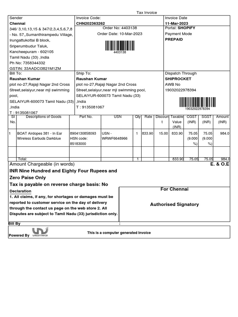 Invoice | PDF | Taxation | Economies