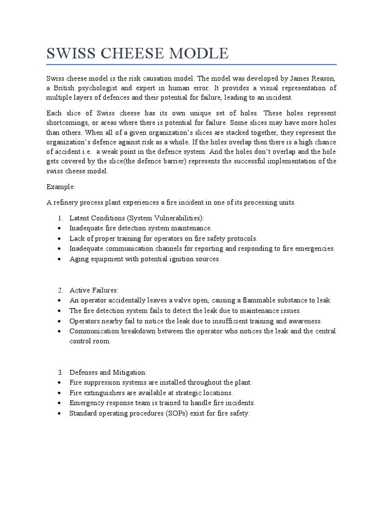 Swiss Cheese Modle | PDF | Safety | Fire Safety