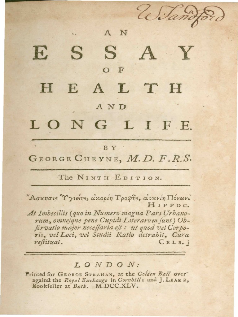 A Essay of Health and Long Life | PDF