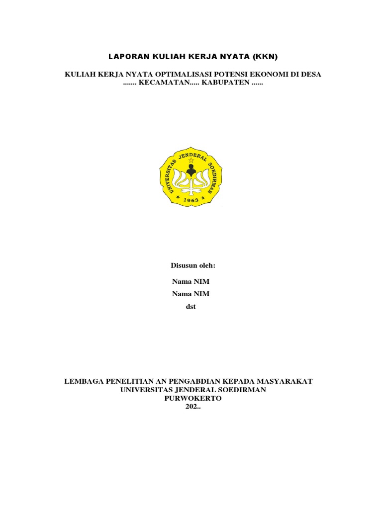 Format Dan Cover Laporan KKN | PDF