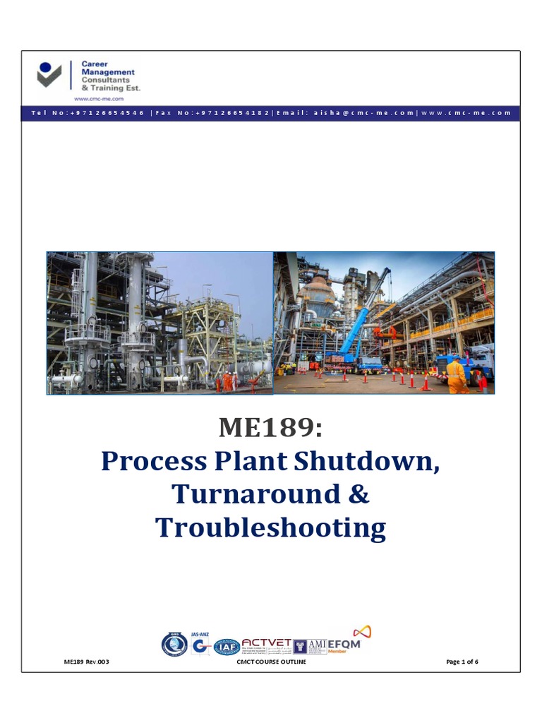 Process Plant Shutdown, Turnaround & Troubleshooting | PDF | Project ...