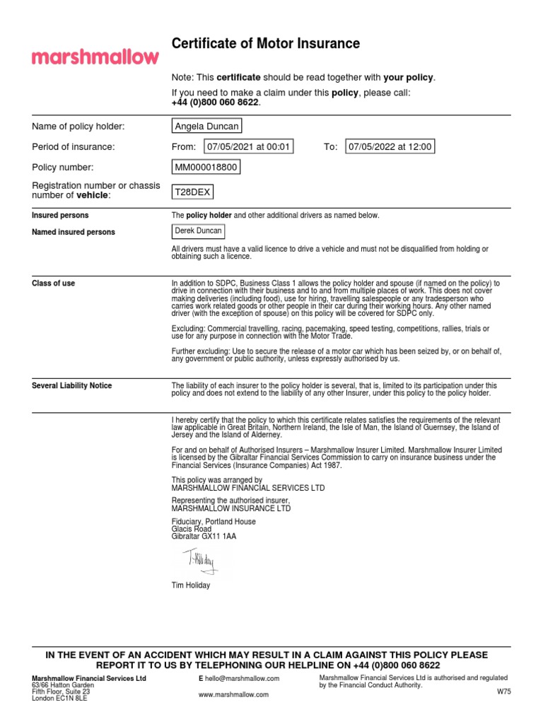 motor-insurance-certificate-1 | PDF | Vehicle Insurance | Insurance