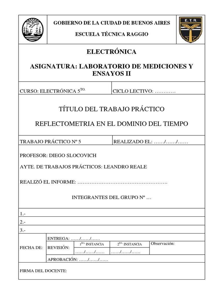 TP5 Reflectometria en el dominio del tiempo (2) | PDF | Olas ...