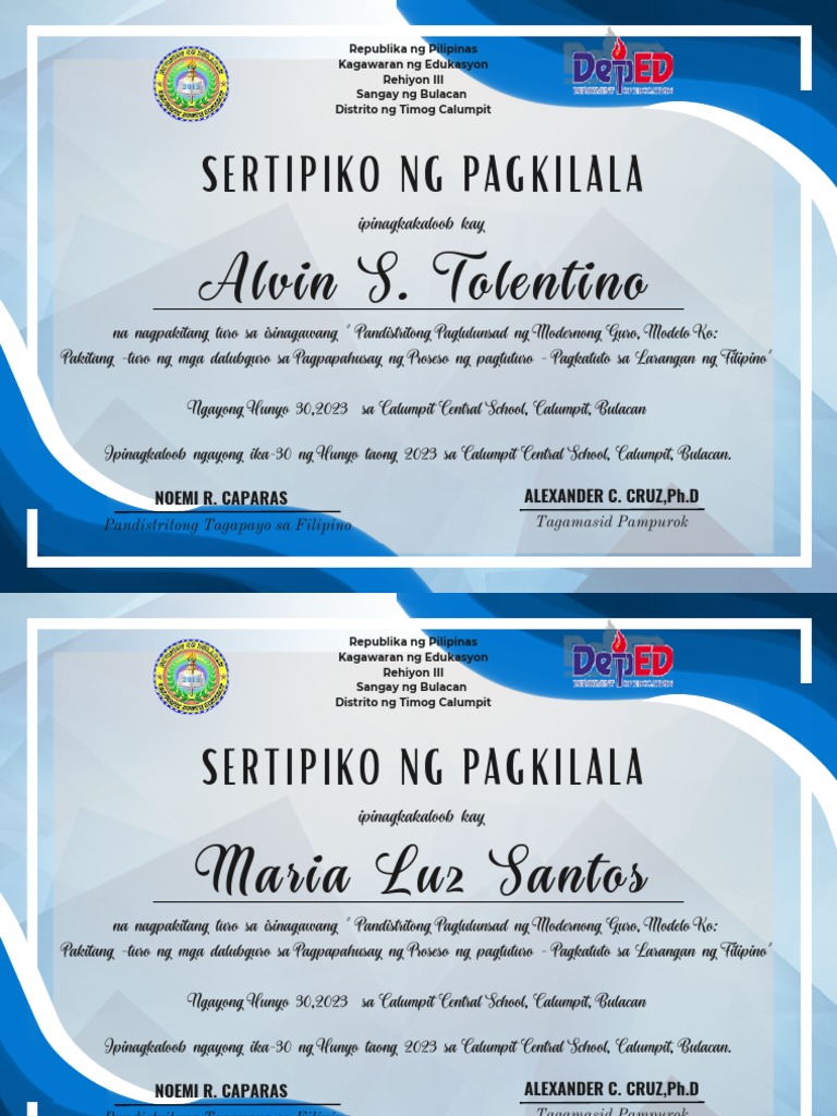 Blue and White Modern Recognition Certificate | PDF
