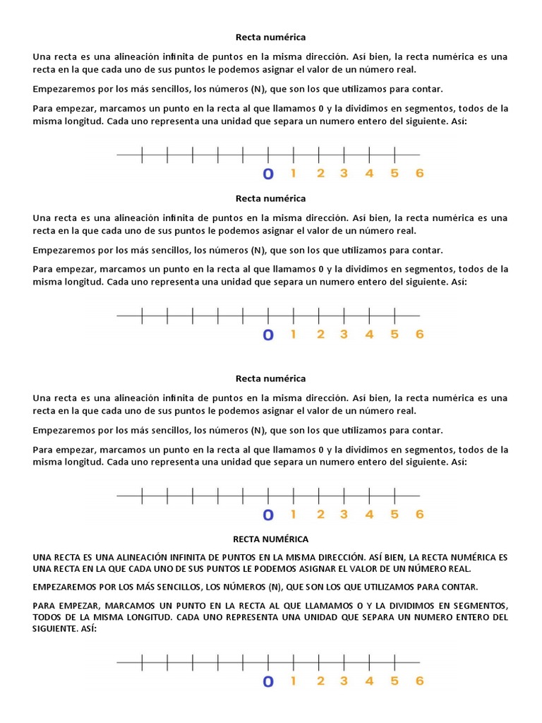 Recta Numérica | PDF