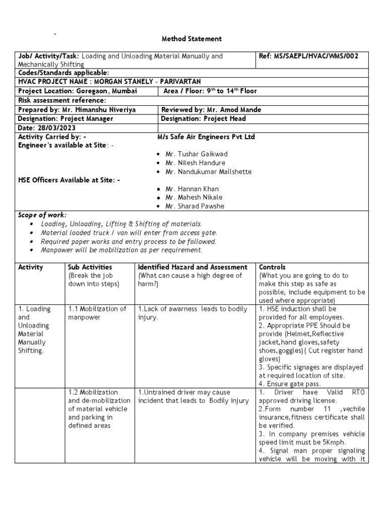 02 WMS - Loading Unloading of Materials | PDF | Vehicles | Crane (Machine)