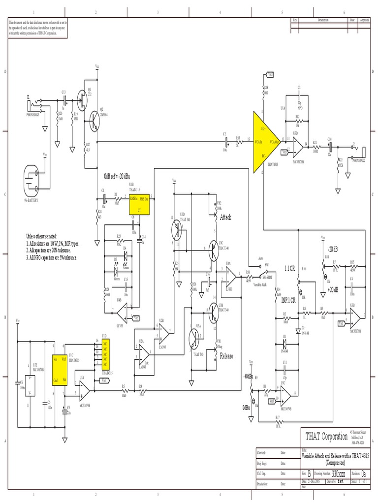 Variable Attack Release Compressor Schematic | PDF