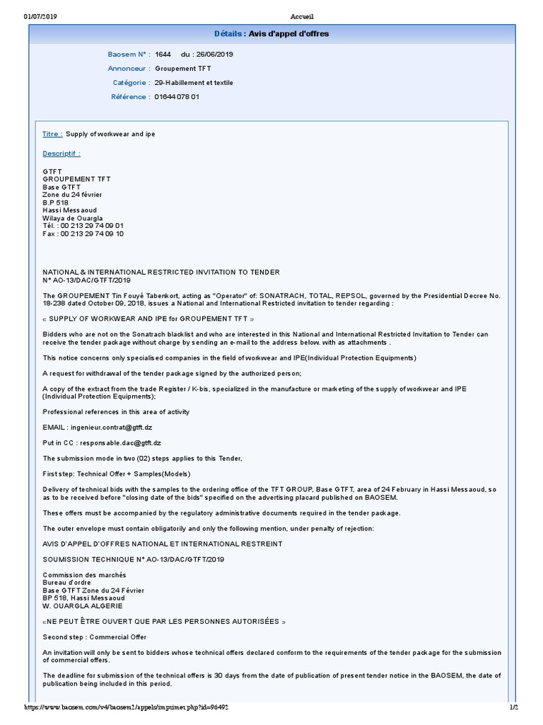 Gr. Tin Fouye Tabankort - Tender No - Ao-13 - DAC - GTFT - 2019 ...