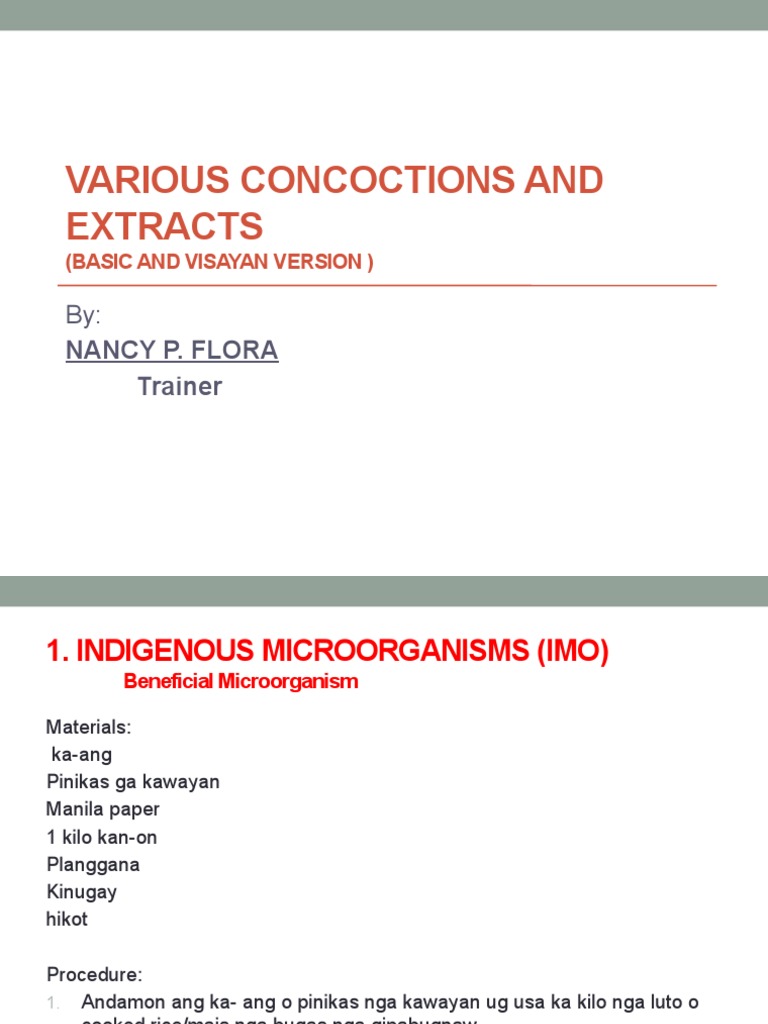 Various Concoctions and Extracts | PDF