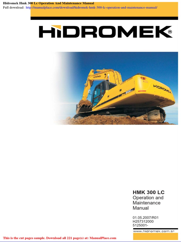 Hidromek HMK 300 LC Operation and Maintenance Manual | PDF | Safety ...