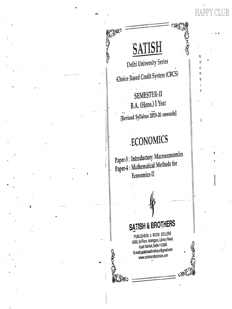 BA Economics Honours Overview | PDF