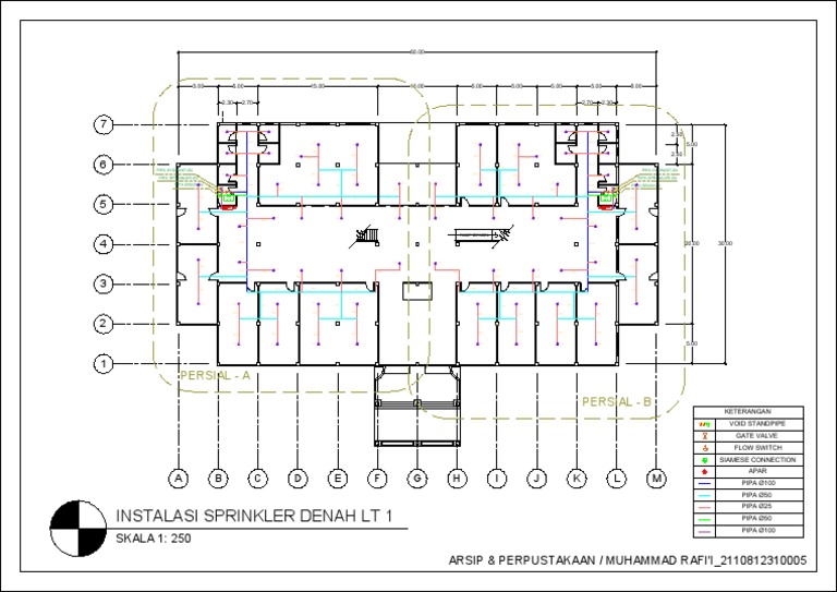 4 Instalasi Sprinkler Denah Lt 1 | PDF