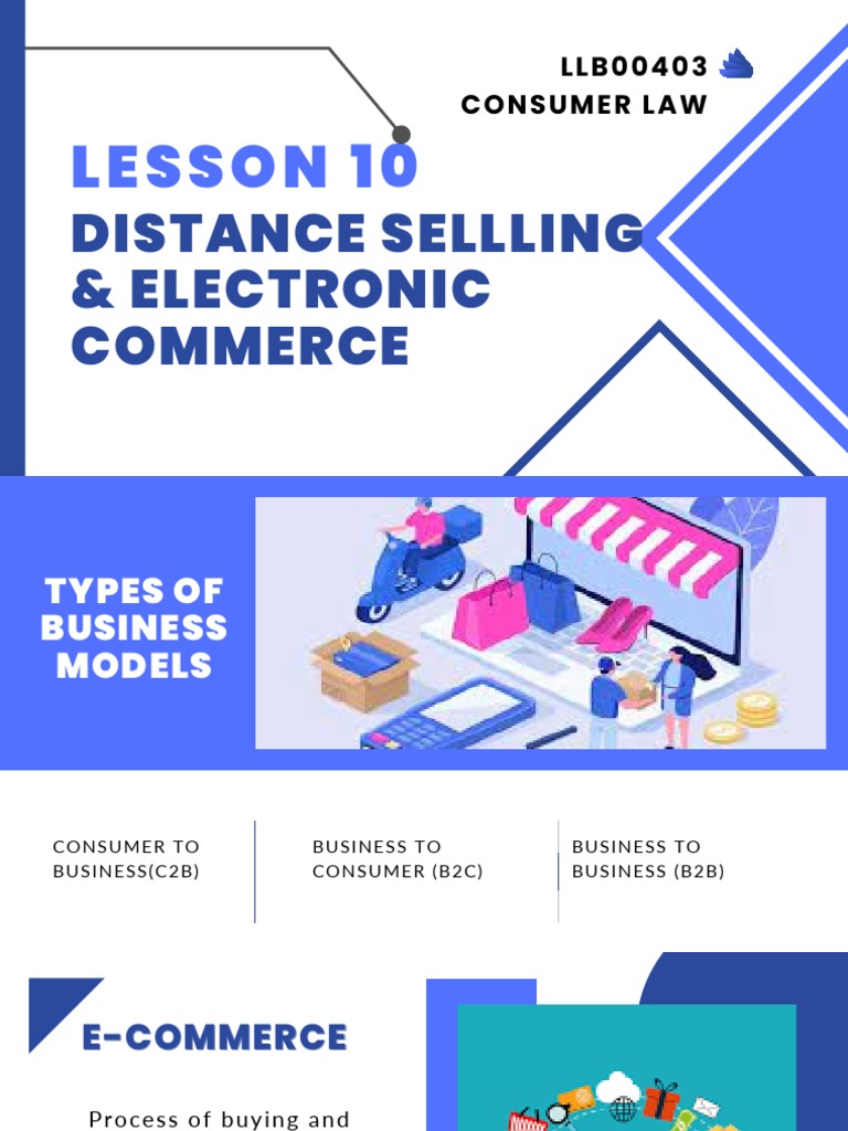 Lesson 10 - Distance Selling E-Commerce | PDF | Sales | Business Law