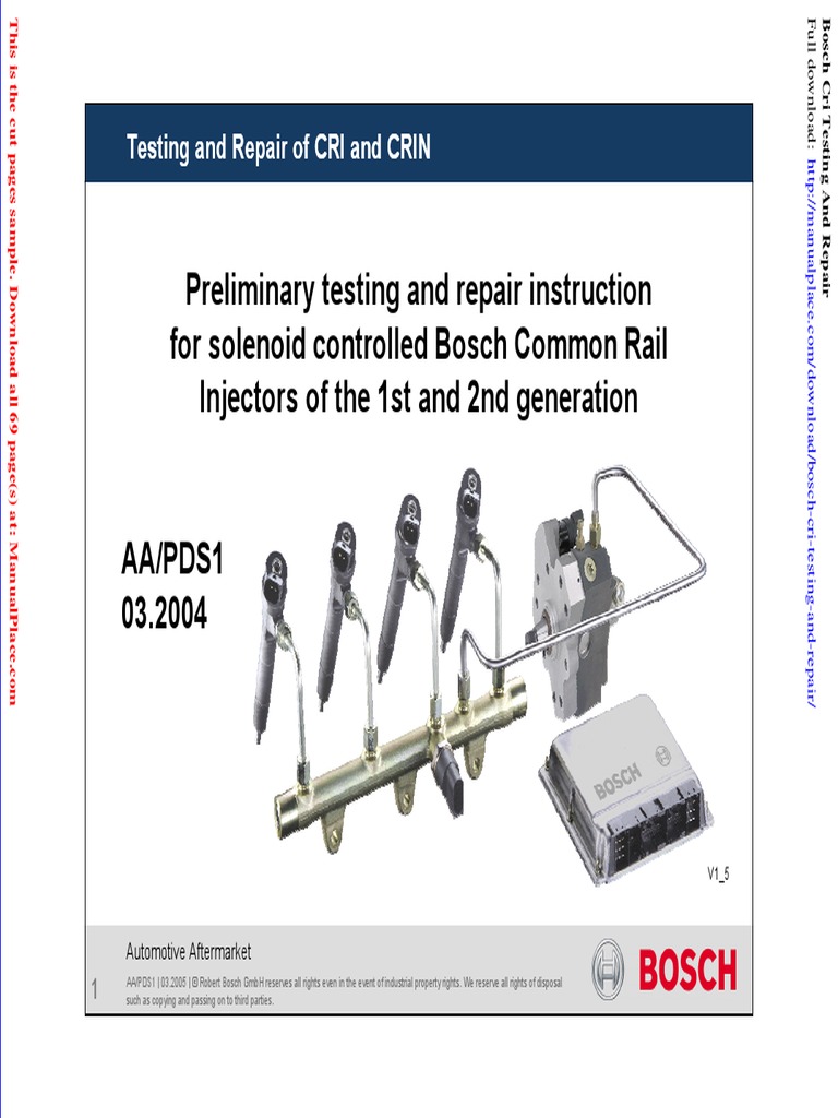 Bosch Cri Testing and Repair | PDF | Fuel Injection | Vehicles