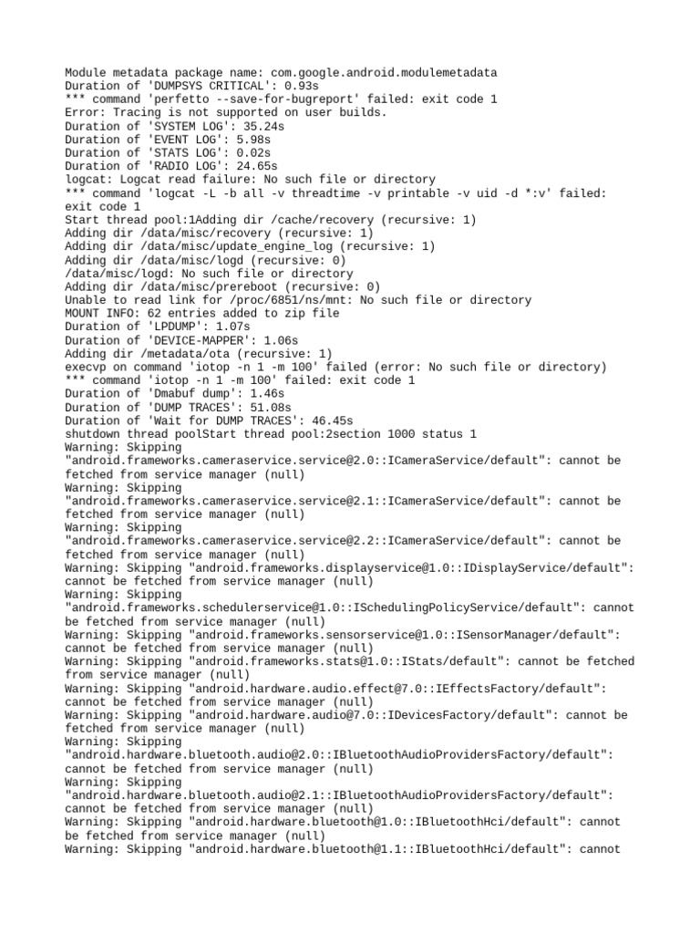 Bugreport BF7 GL SP1A.210812.016 2023 06 25 22 27 25 Dumpstate - Log 6679 | PDF | Software ...