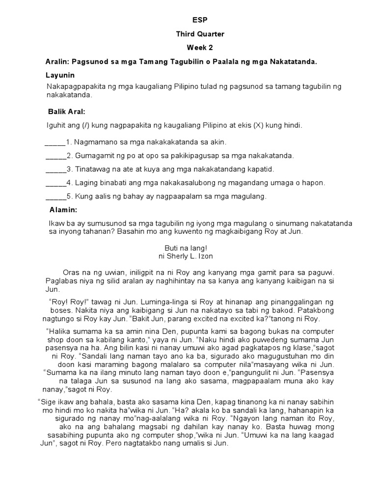 ESP 3 SLM Q3 W2 Edited | PDF