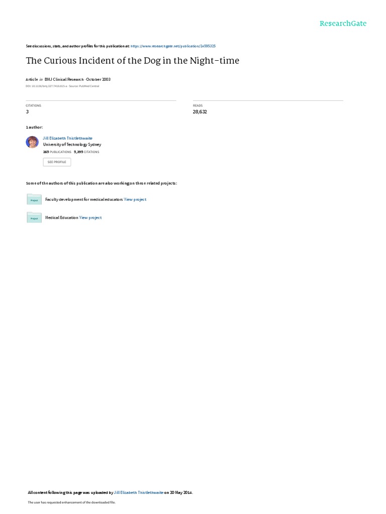 The Curious Incident of The Dog in The Night-Time | PDF | Health Care ...