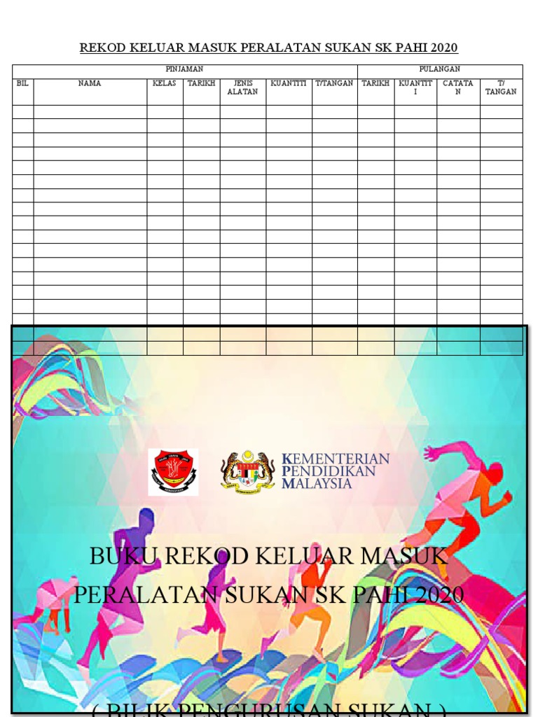 Rekod Keluar Masuk Peralatan Sukan SK Pahi 2019 | PDF