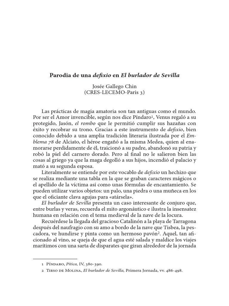 Parodia de Una Defixio en El Burlador de Sevilla | PDF | Brújula | Brujería