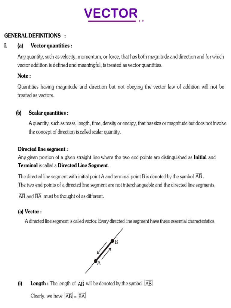 Kota Vector Analysis and Equations | PDF