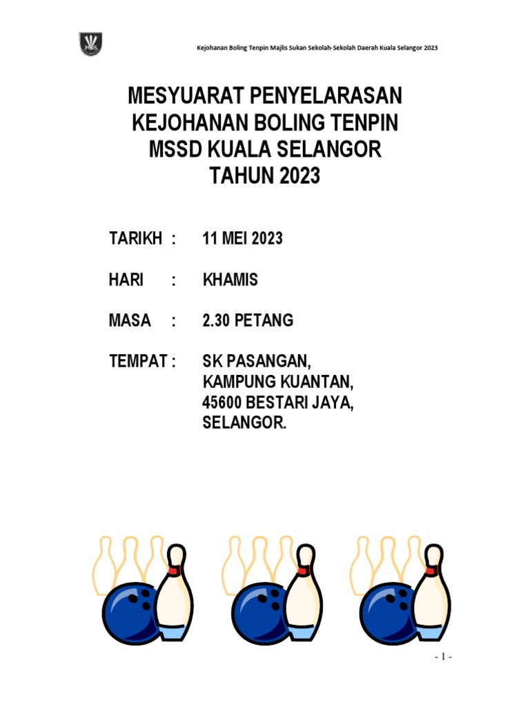Bowling 2023 - PERATURAN DAN SYARAT | PDF
