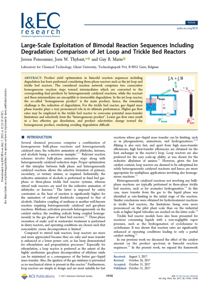 Large-Scale Exploitation of Bimodal Reaction Sequences Including Degradation - Comparison of Jet ...