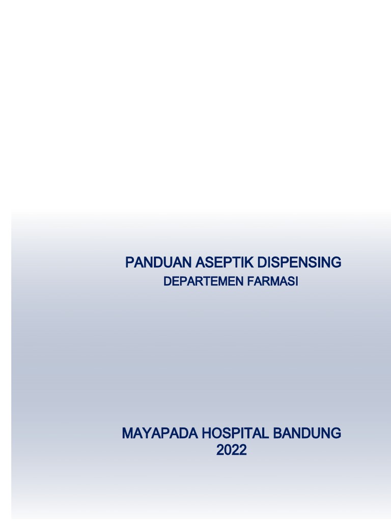 Panduan Aseptik Dispensing | PDF