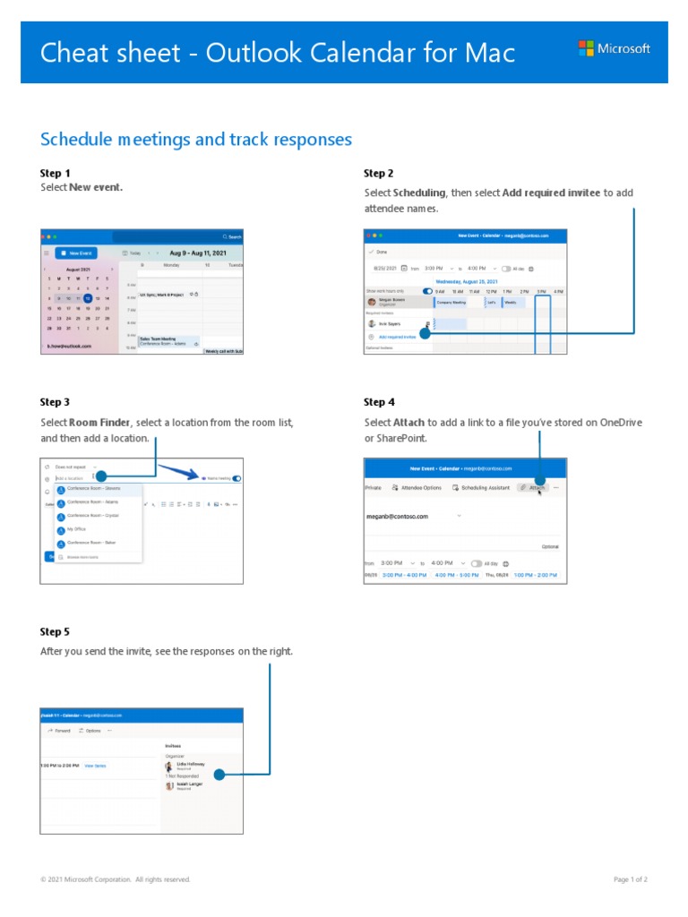 MS CheatSheet OutlookCalendarforMac | PDF