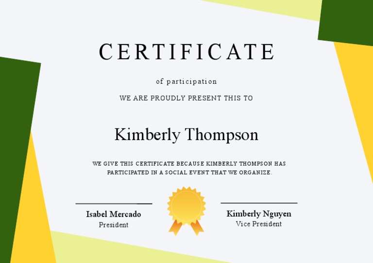 Green Modern Event Completion Certificate | PDF