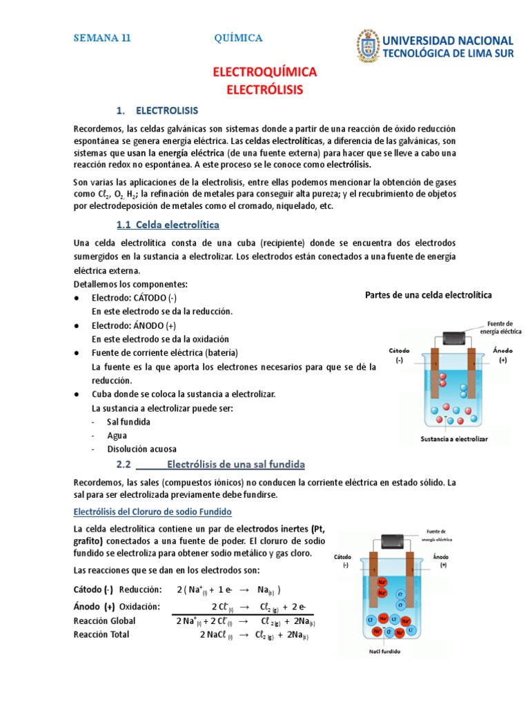 Electrólisis: Procesos y Aplicaciones | PDF | Electrodo | Redox