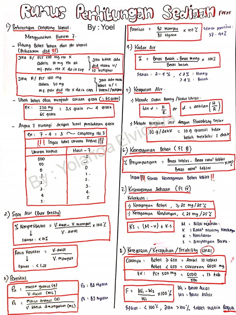 Rumus Perhitungan Sediaan Padat (1) | PDF