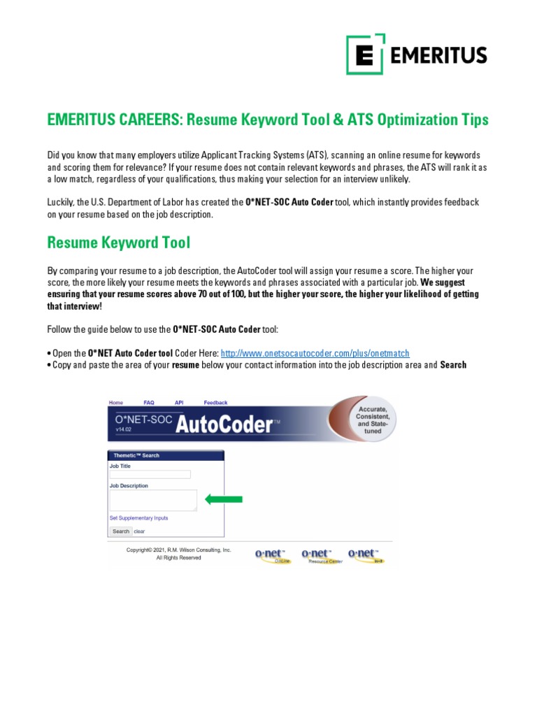 Resume Keyword Tool & ATS Optimization Tips | PDF | Résumé | Computing