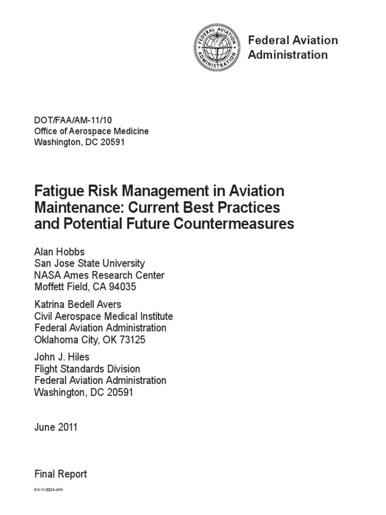 FRMS in MX OAM TR HobbsAversHiles | PDF | Federal Aviation ...