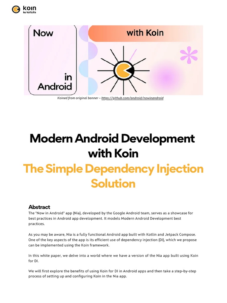 White Paper Now in Android With Koin - PDF 2 | Download Free PDF | Class (Computer Programming ...