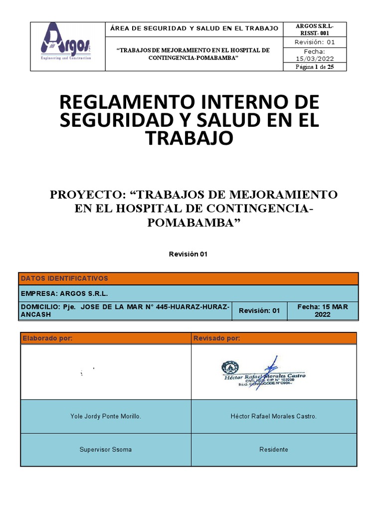 1.1. Risst | PDF | Seguridad y salud ocupacional | Hospital