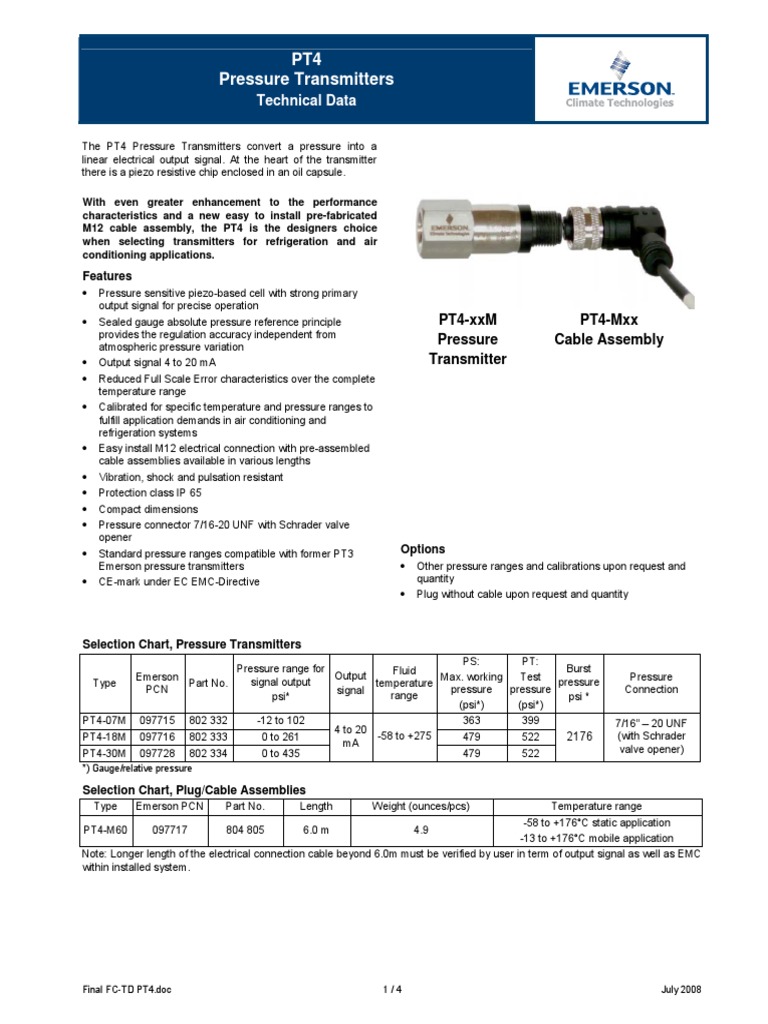 Transmissor de Pressão Emerson | PDF | Electrical Connector | Pressure