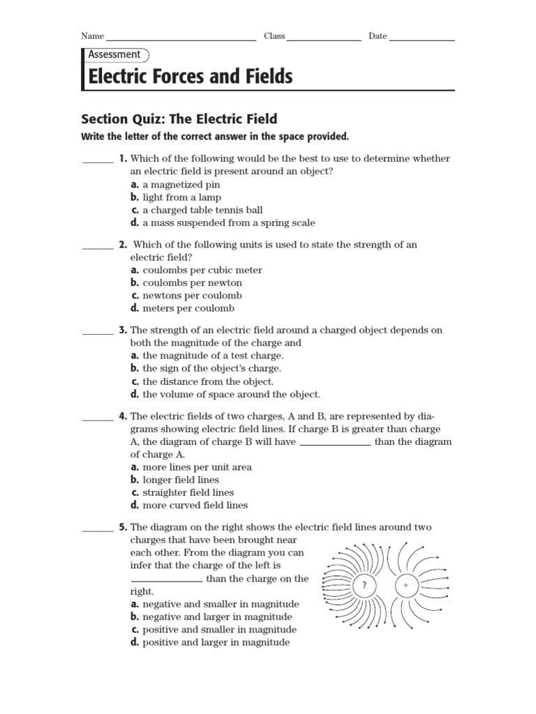 Force FeildS WORKSHEET | Download Free PDF | Electric Field | Electric ...