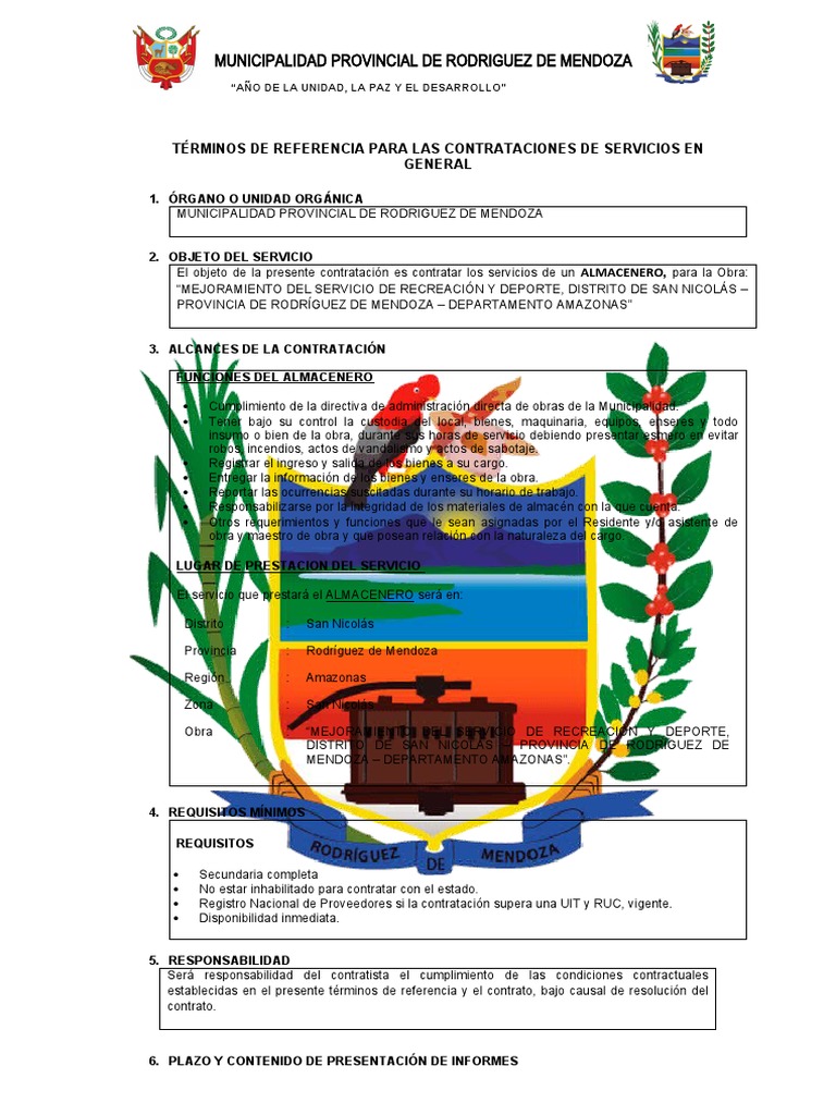 T.D.R. Req. Almacenero | PDF | Finanzas y dinero | Derecho