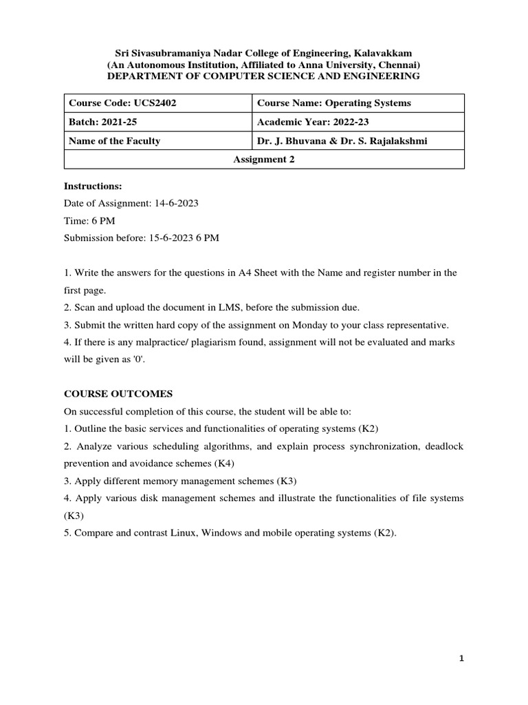 Assignment 2-lms | PDF | Operating System | Algorithms