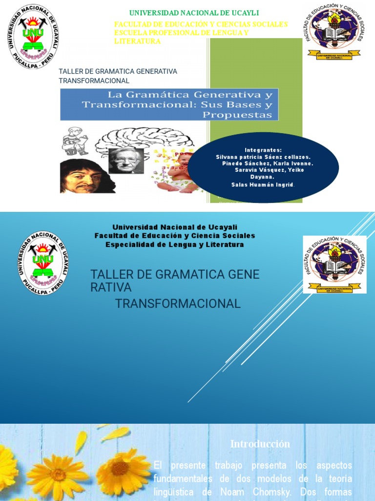 DE TALLER DE GRAMATICA TRANSFORMACIONAL - Grupo 2 | PDF | Lingüística ...