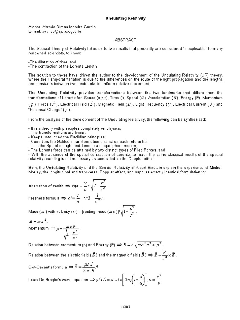 Cosseno de 30 na Teoria da Relatividade | PDF | Special Relativity ...