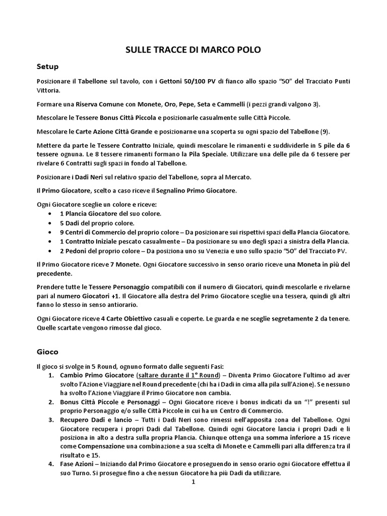 Sulle Tracce Di Marco Polo Riassunto | PDF