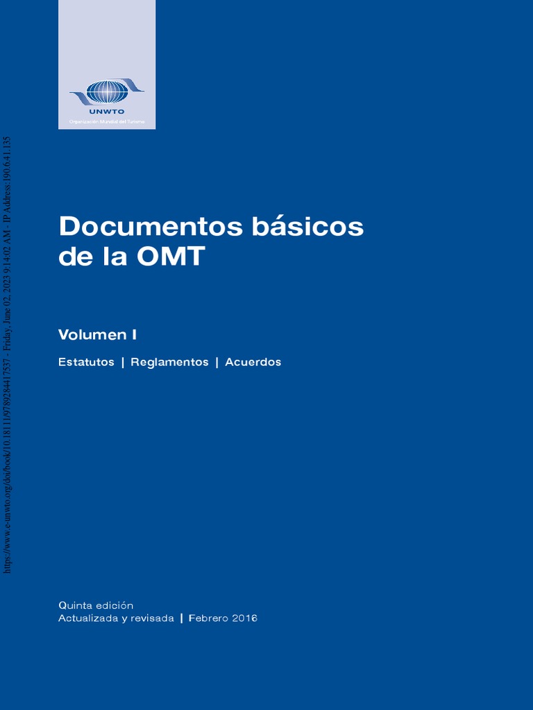 Documentos básicos de la OMT (2016) | PDF | Turismo | España