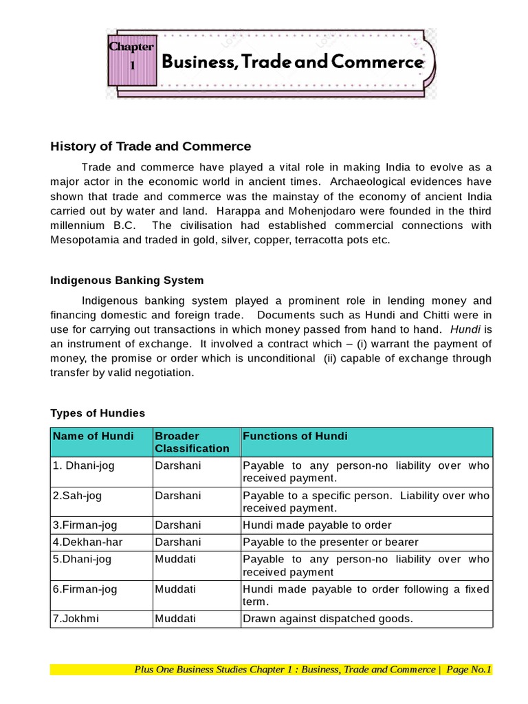 Chapter 1 Business Trade and Commerce | PDF | Business | Risk