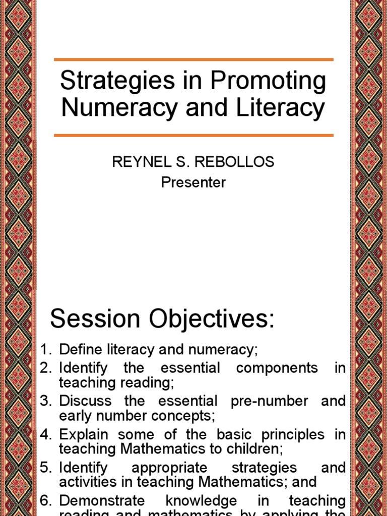 Inset Strategiesinpromotingnumeracyandliteracy 210329092926 | PDF ...