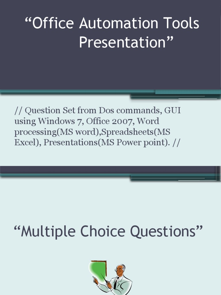 Office Tools Quiz for Beginners | PDF | Microsoft Word | Microsoft Excel