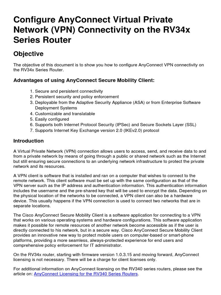 Smb5553 Configure Anyconnect Virtual Private Network Vpn Connectivit Pdf Computer Network