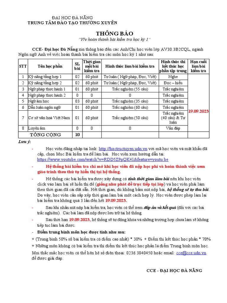Ky 1 AV30.3B2CQL TB Bai KT | PDF