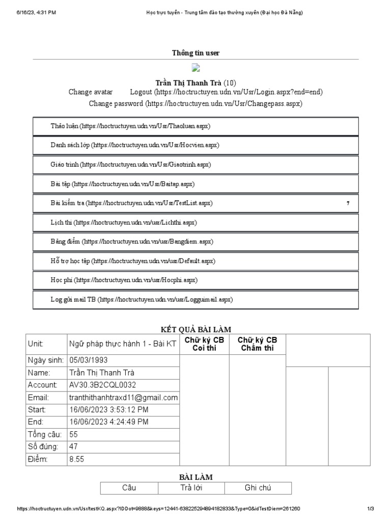 Đáp Án Ktra | PDF